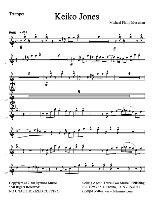 Keiko Jones trumpet (Download) Latin music www.3-2music.com